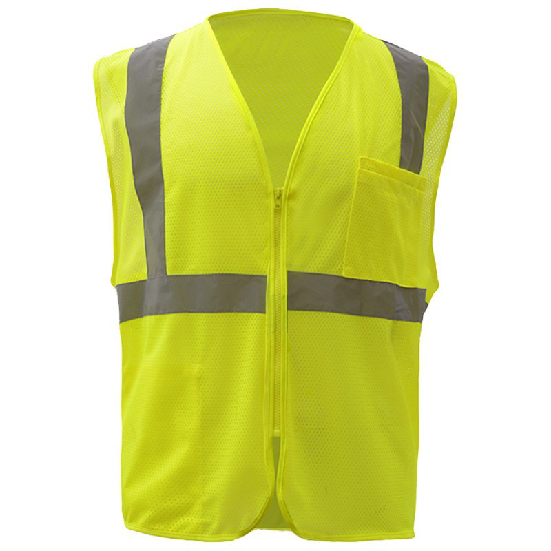 Class 2 Hi Vis Mesh Zippered Safety Vest - D.E. Gemmill