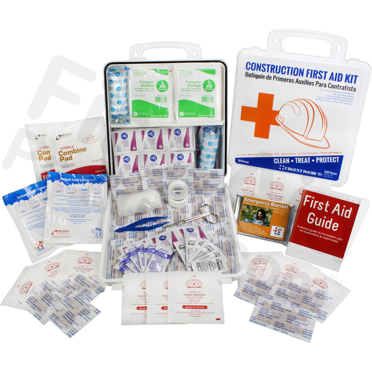 Bilingual Contractor's First Aid Kit OSHA 50 Person For Sale - D.E. Gemmill