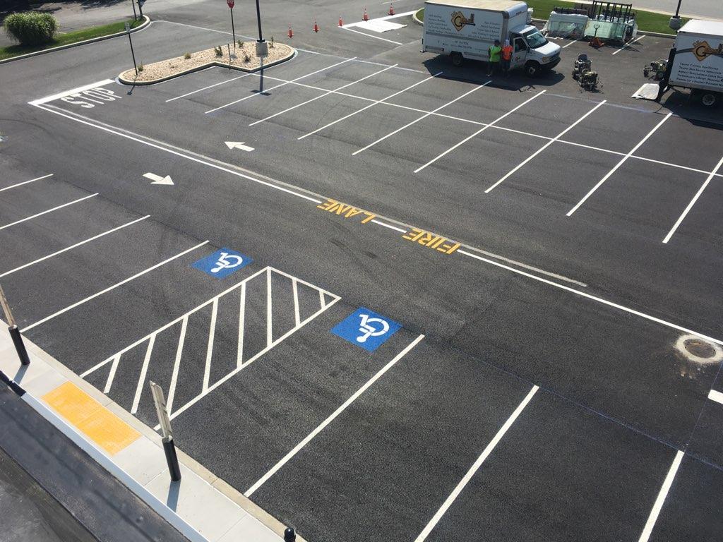 Parking Lot Maintenance & Markings in PA & MD | D.E. Gemmill