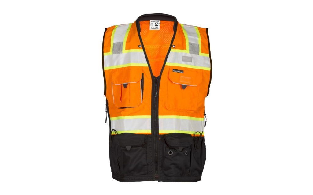 Black Series Class 2 Surveyor Vest with Back Pouch Pocket- Orange For ...